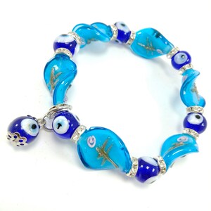 Glass Evil Eye Wristlet, Turkish Handmade Bracelet, Amulet Jewelry ...