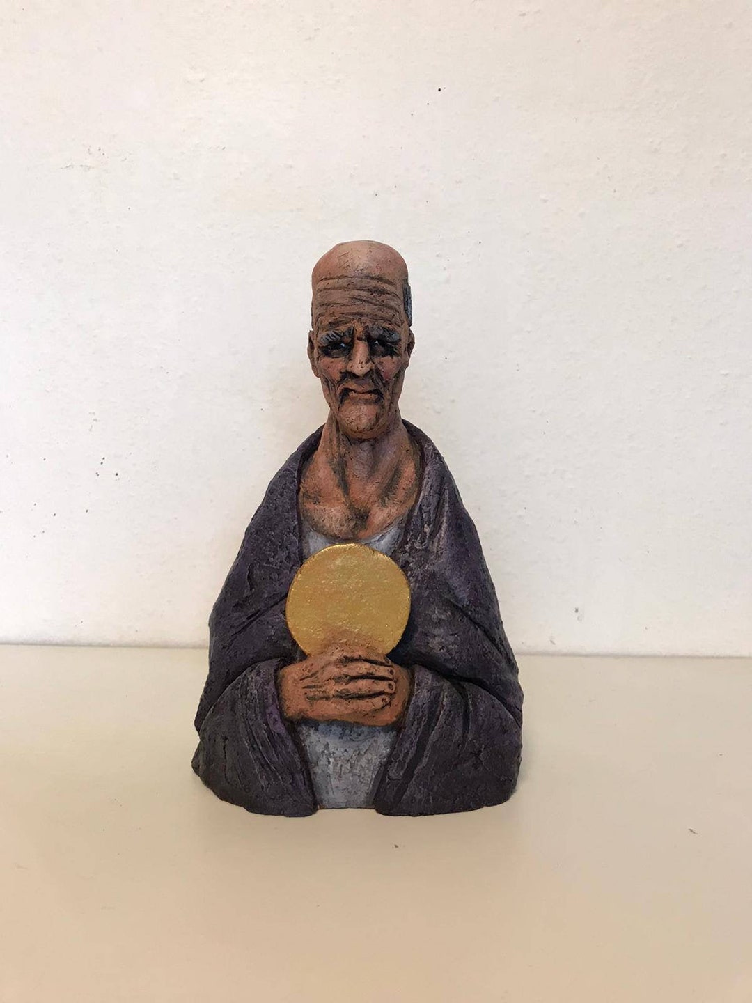 Clay Figure Handmade Ceramic Sculpture Clergyman Old - Etsy