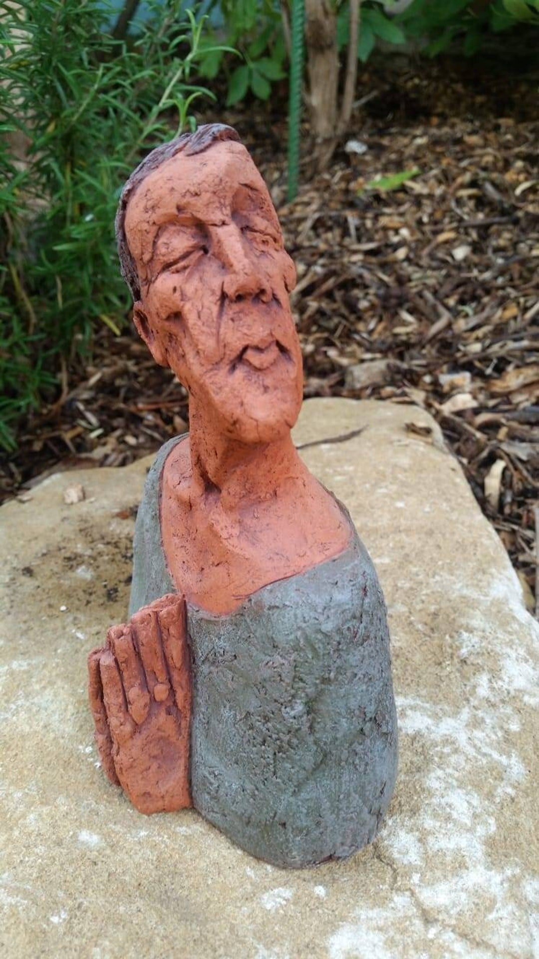 Clay Figure, Handmade Ceramic Sculpture, Praying Man, Characteristic ...