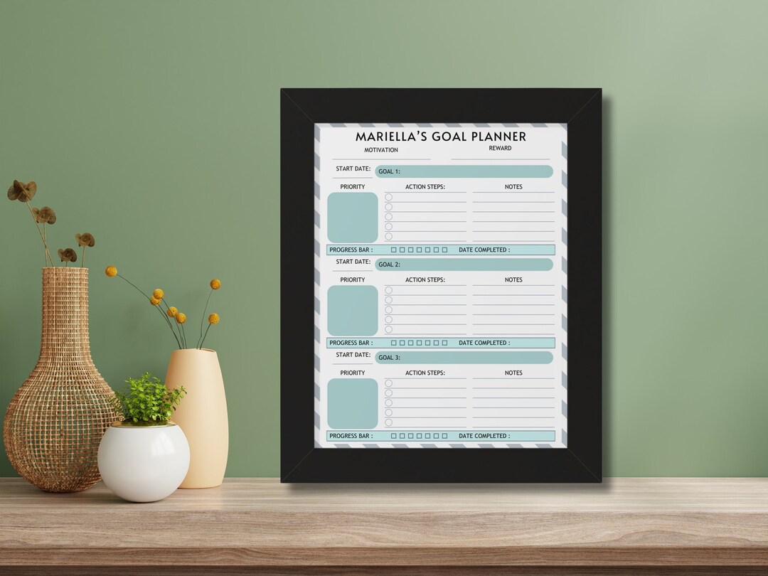 Custom Dry Erase Board for Daily & Weekly Goals Wall-mounted Vertical ...