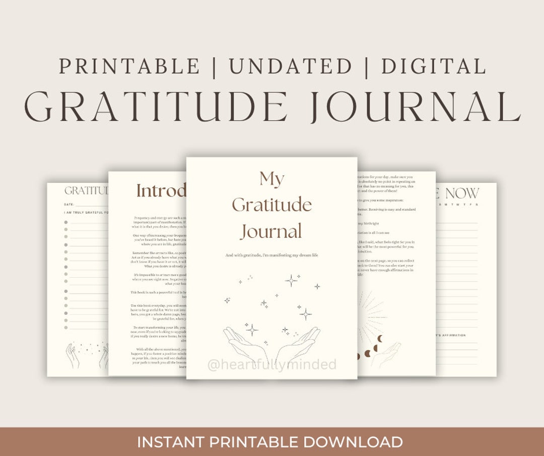Gratitude Journal Digital, Printable - Etsy