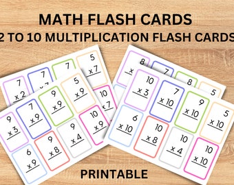 Multiplication Cards, Printable Math Multiplication Flash Card,1-12 ...