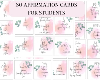 Printable Affirmation Cards for University & College Students ...