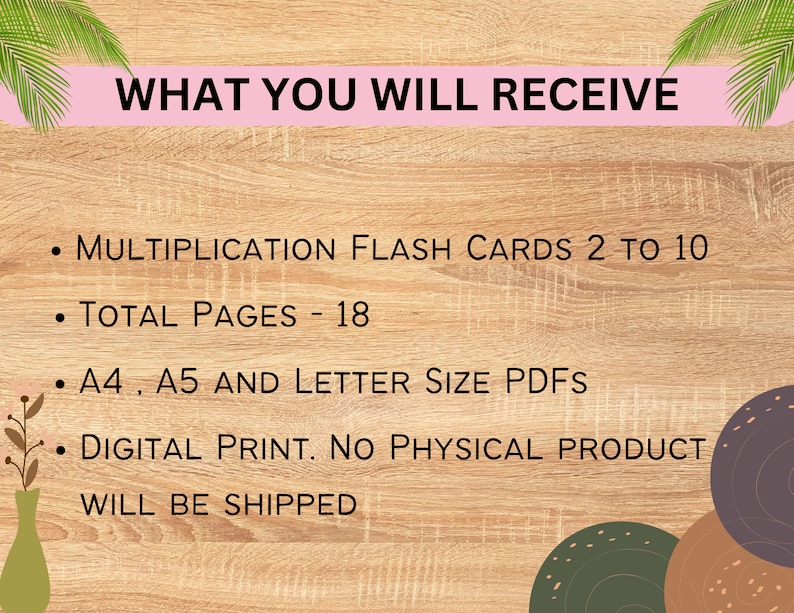 Math Multiplication Flash Cards - Etsy