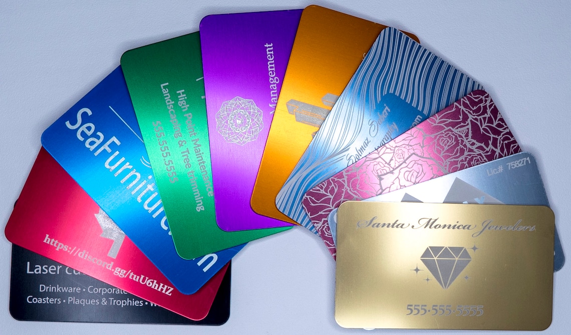 Anodized Aluminum Business Cards - Etsy