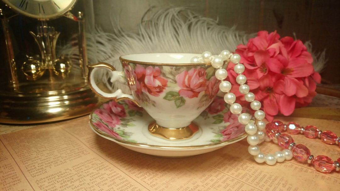 Shafford Handpainted Vintage "japan" Edition Tea Cup and Saucer Bone ...