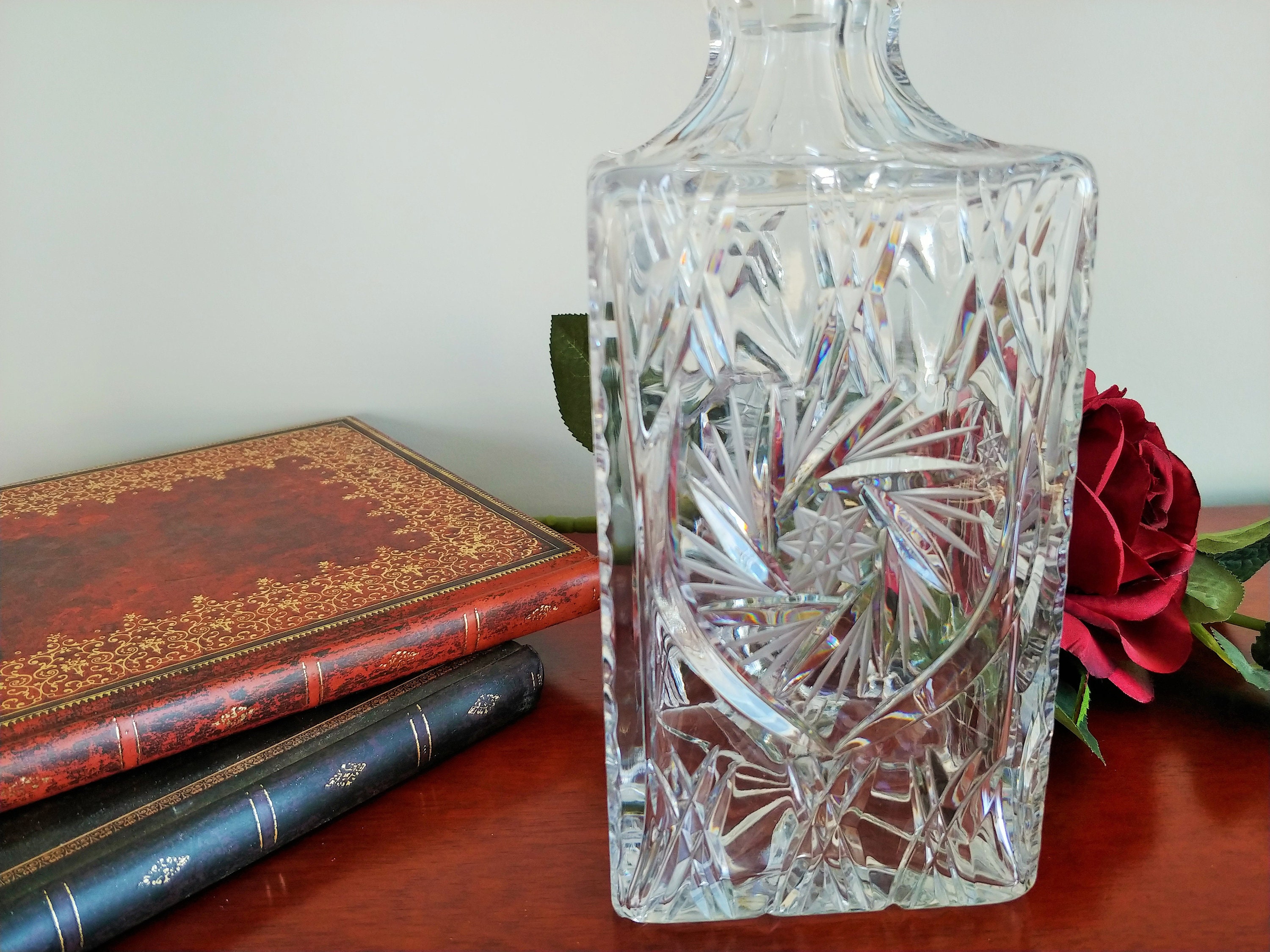 Pinwheel Crystal Decanter, Bohemia Hand Cut Gorgeous Vintage ...
