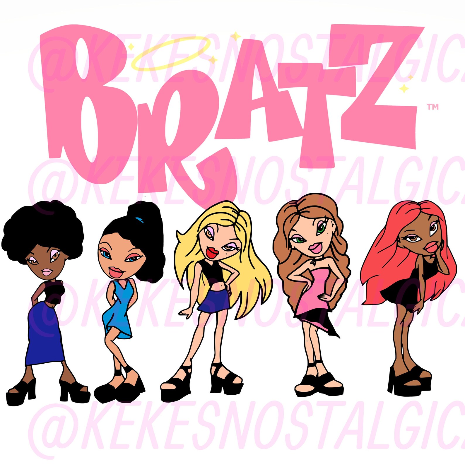 90's kids BRATZ PNG vector art | Etsy