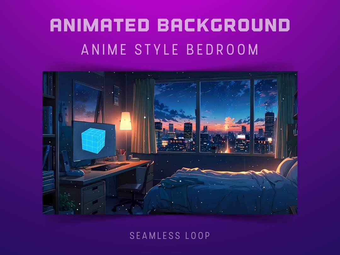 OBS Streamer Animated Background, Vtuber Background, Streamer Bedroom ...