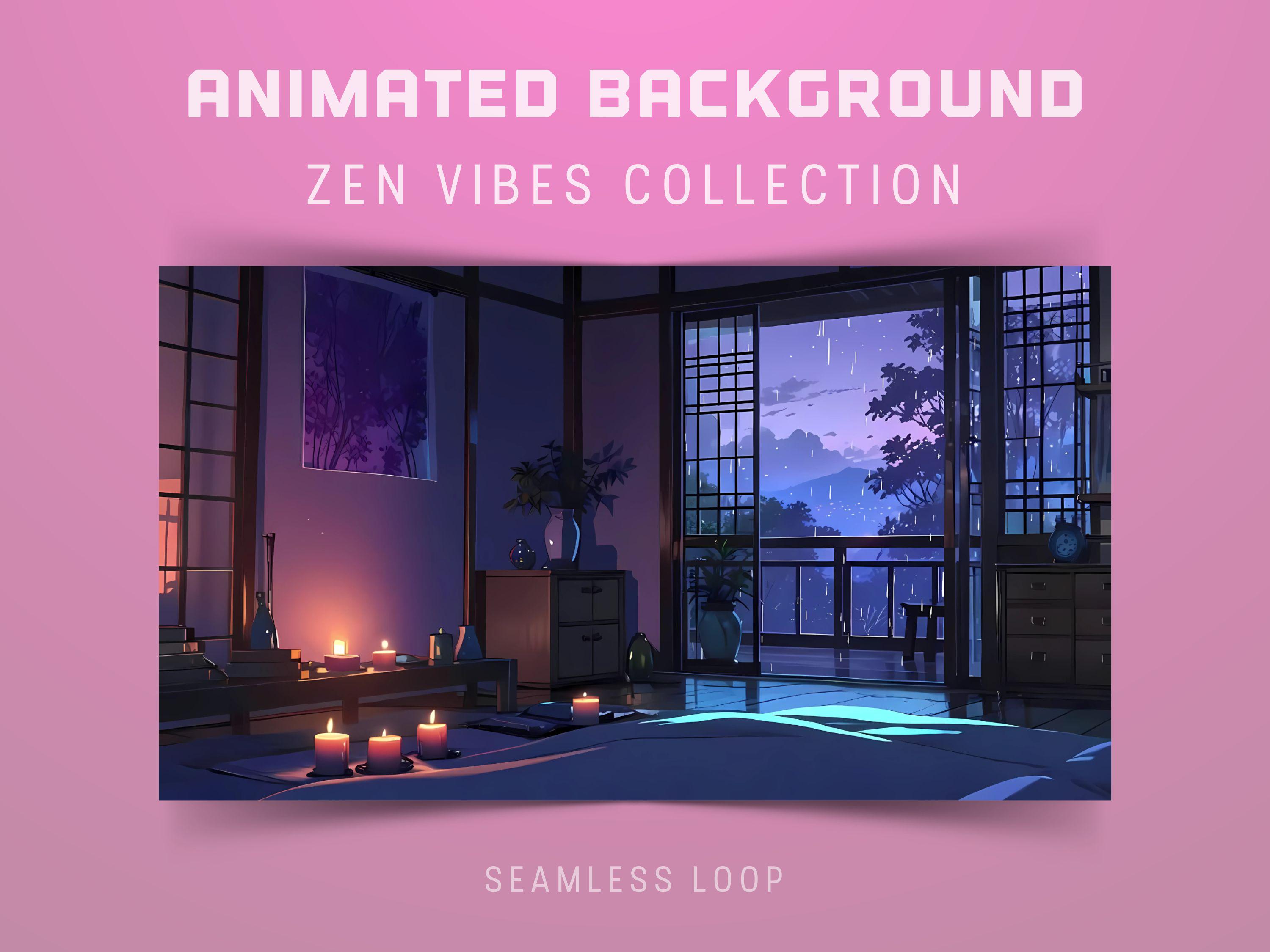 Rain Twitch Banner, Vtuber Rain Zen Background, OBS Streamer Animated ...