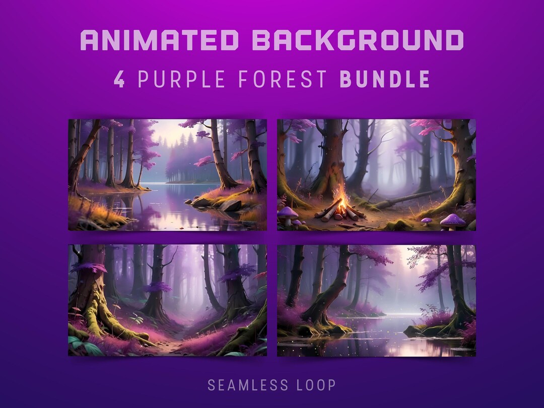 4 Animated Backgrounds Bundle, OBS Streamer Animated Background, Vtuber ...