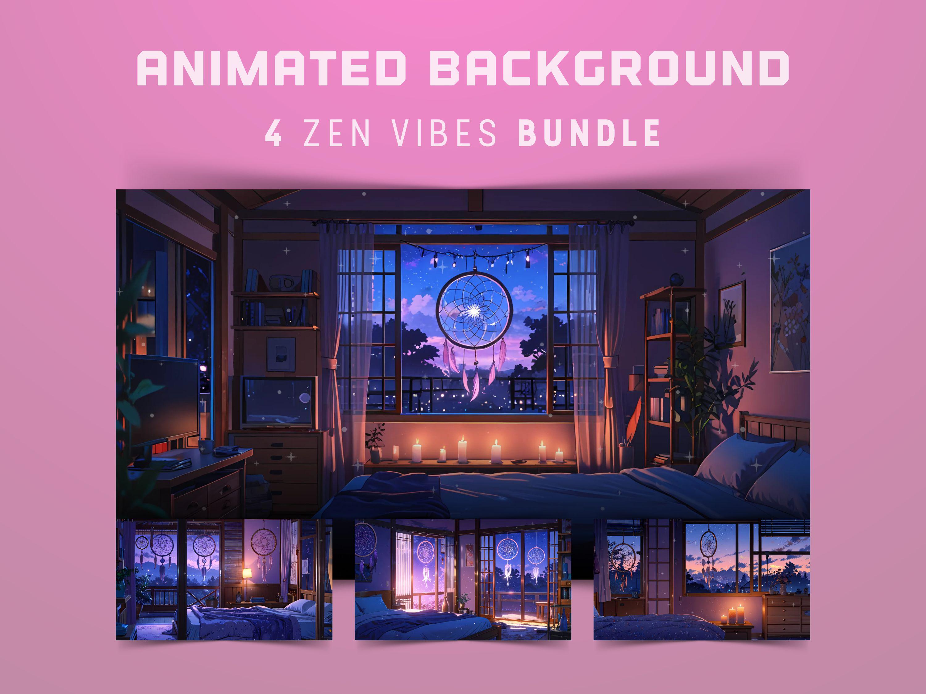 4 Zen Animated Backgrounds Bundle, OBS Streamer Animated Background ...