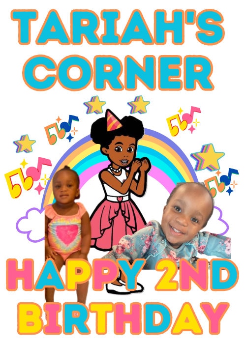 Birthday Png-gracies Corner Custom Change Digital File Canva Editable ...