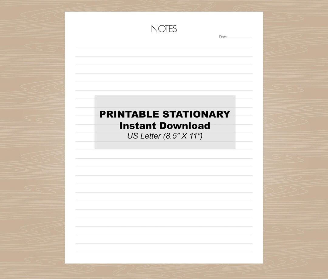 Lined Note Paper Digital Download / Journal Ideas and Thoughts ...