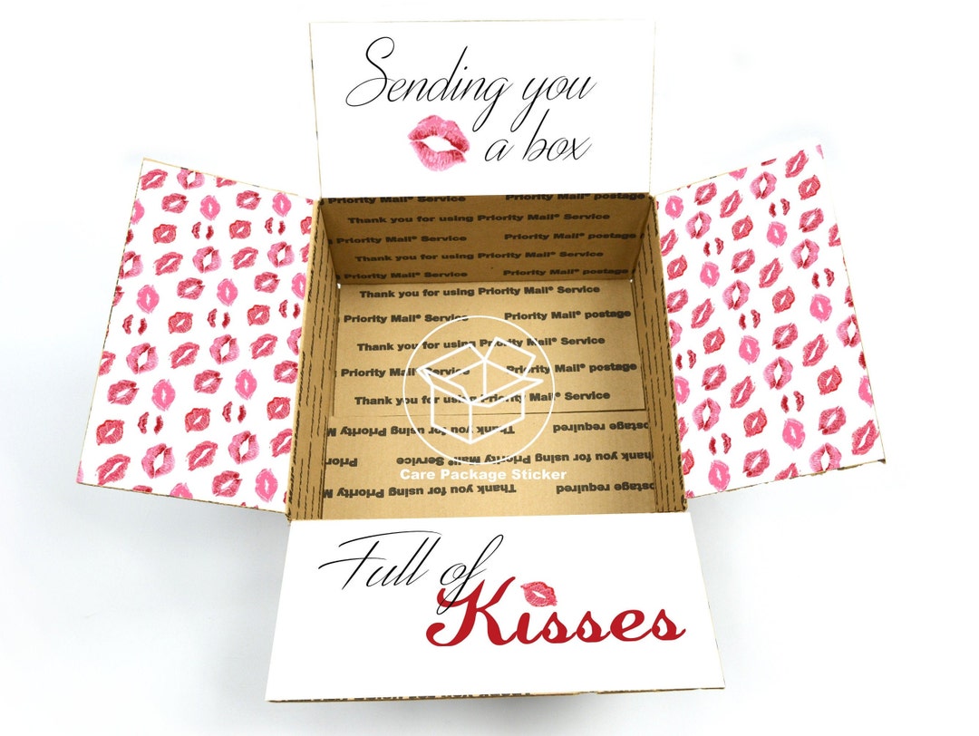 Box of Kisses Care Package Stickers / Long Distance Relationship Box ...