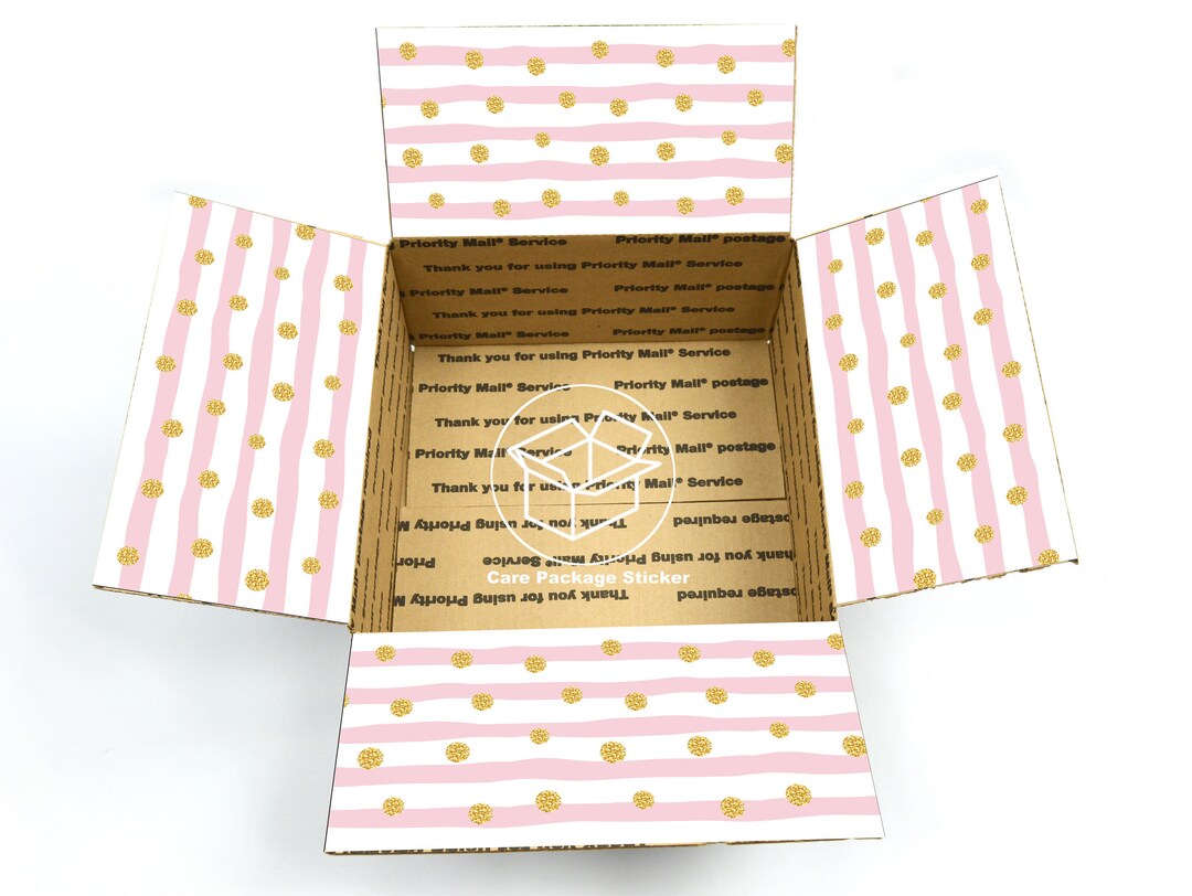 Pink Care Package Stickers / Shipping Box Flap Decoration for Her ...