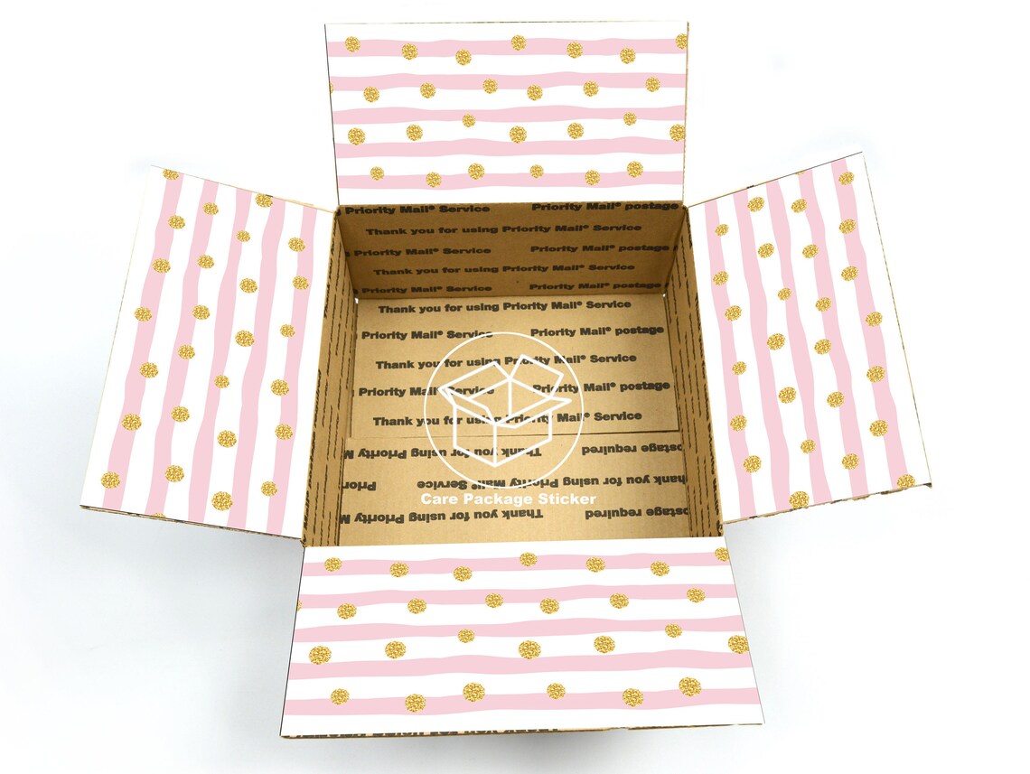 Pink Care Package Stickers / Shipping Box Flap Decoration for - Etsy