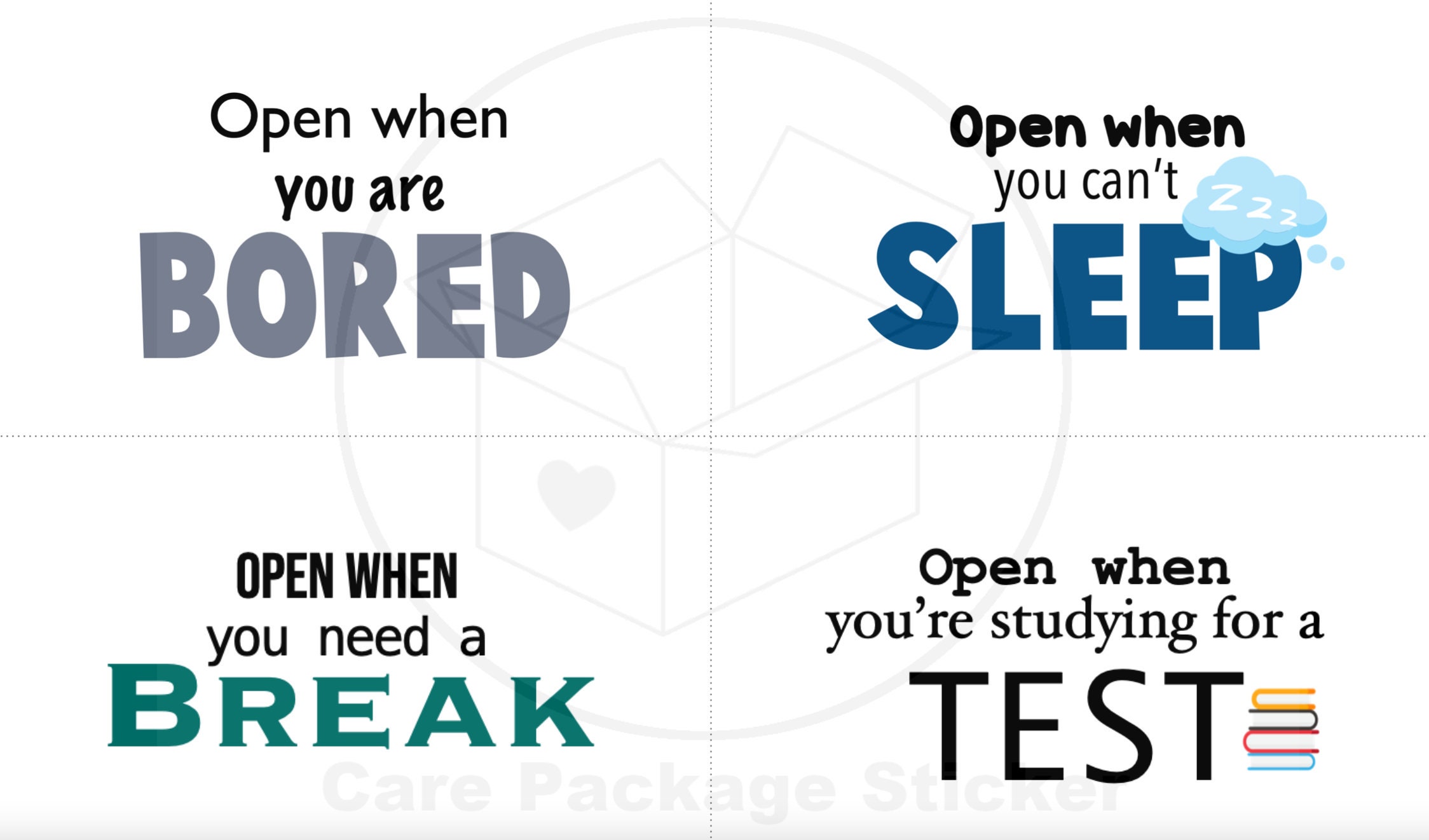 12 Open When Letter Label Stickers / Long Distance College - Etsy Canada