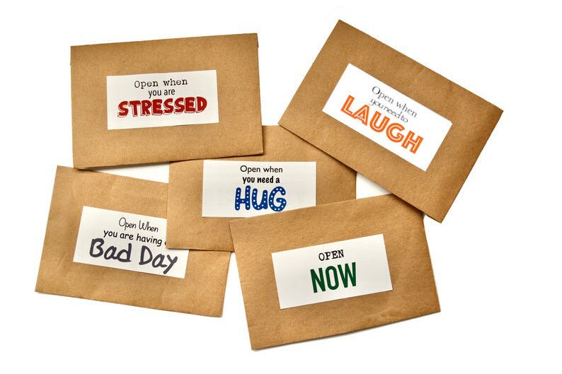 12 Open When Letter Label Stickers / Long Distance College Student Gift ...