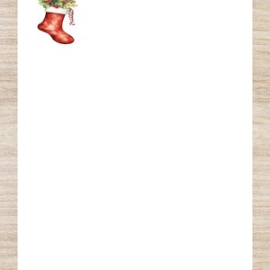 Christmas Stocking Stationery Printable Template / Letter Note Paper 8. ...