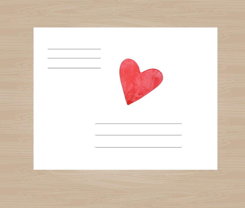Heart Address Labels Digital Download Set / Care Package / Letter 8.5 ...