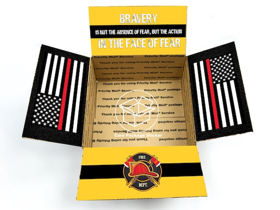 Firefighter Gift Box Stickers / Fireman Care Package Flaps / - Etsy