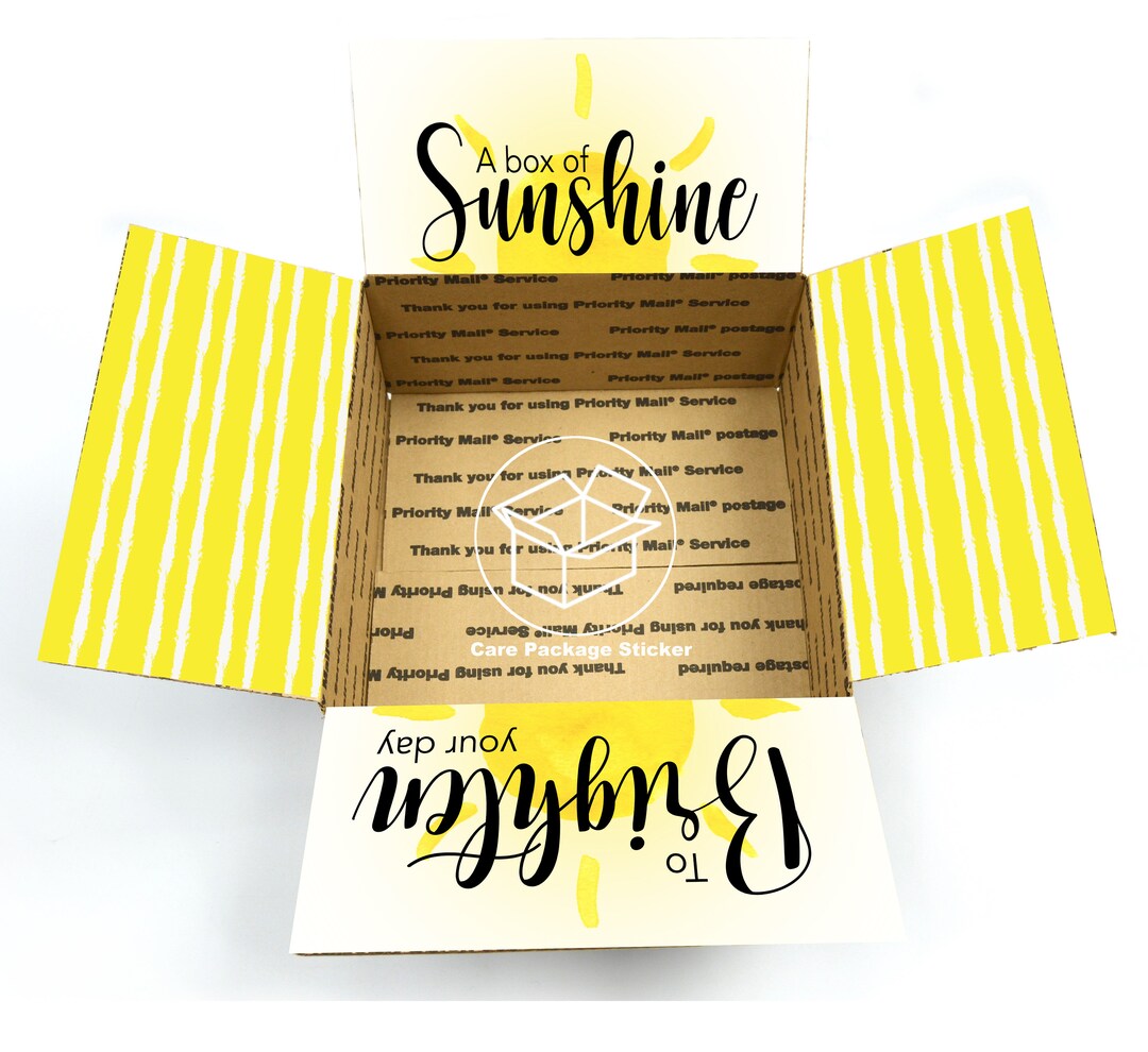 Sunshine Box / Box of Sunshine / College Student Care Package / Breakup ...
