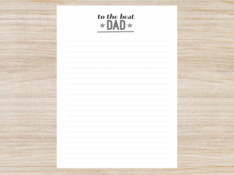 Printable Father's Day Stationery Template / Letter Note - Etsy
