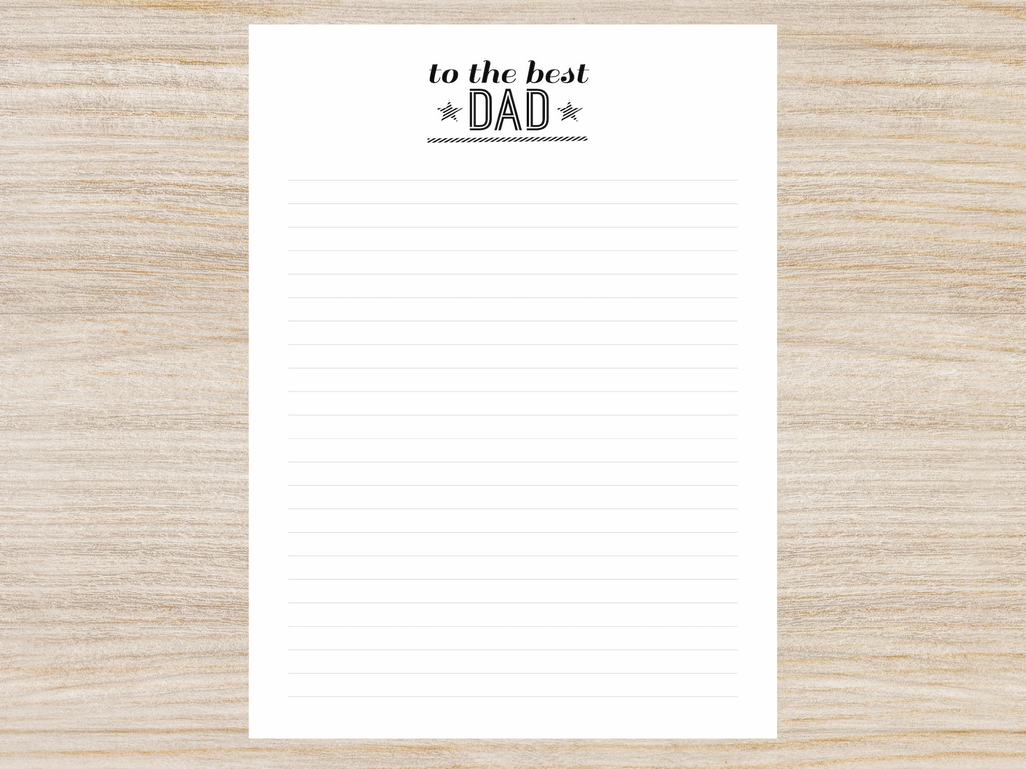 Printable Father's Day Stationery Template / Letter Note Paper A4 A5 8. ...