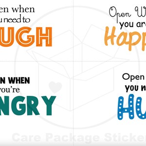 12 Open When Letter Label Stickers / Long Distance College Student Gift ...