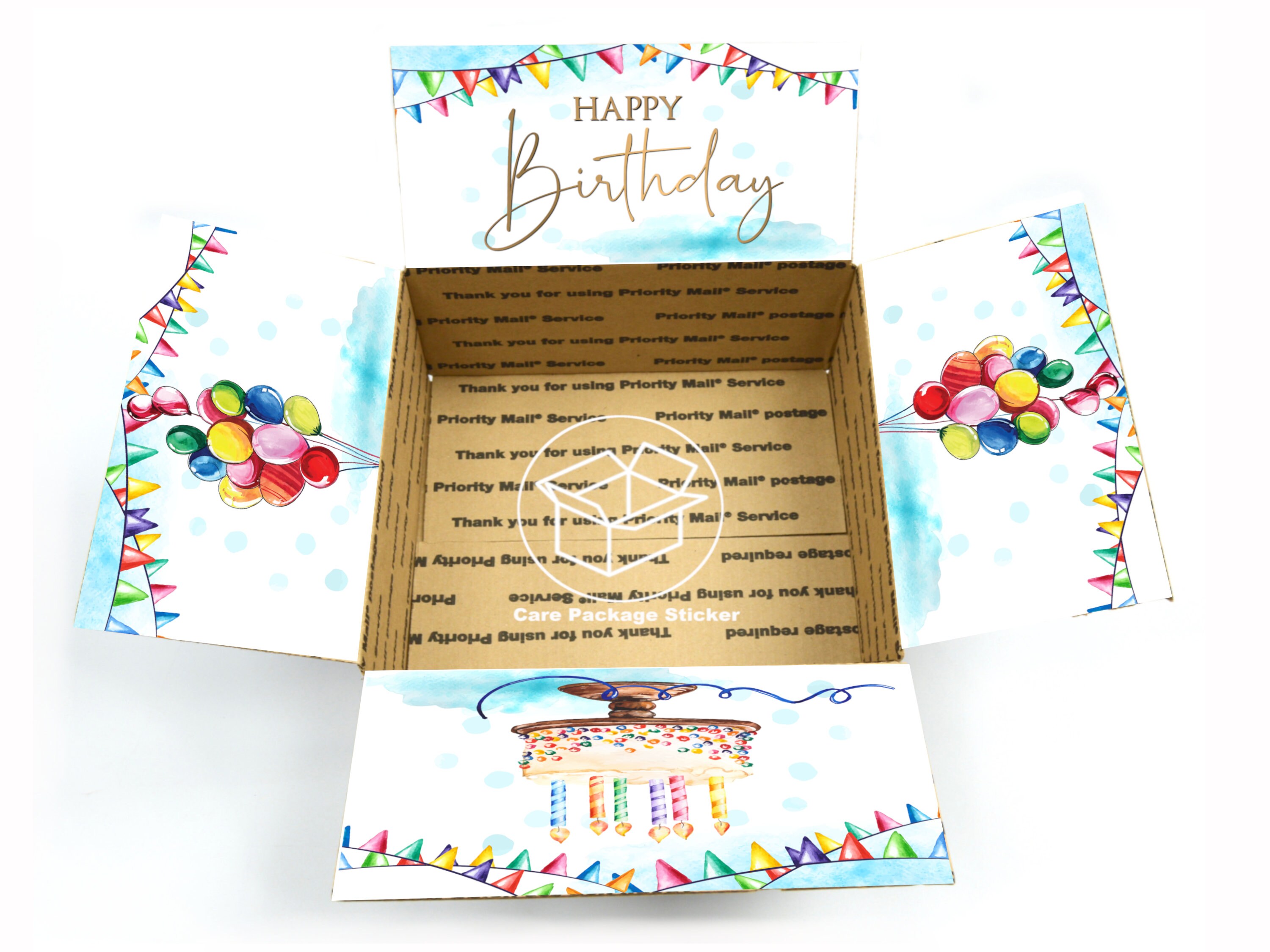 Birthday Care Package Sticker Kit / Happy Bday Gift Box for - Etsy
