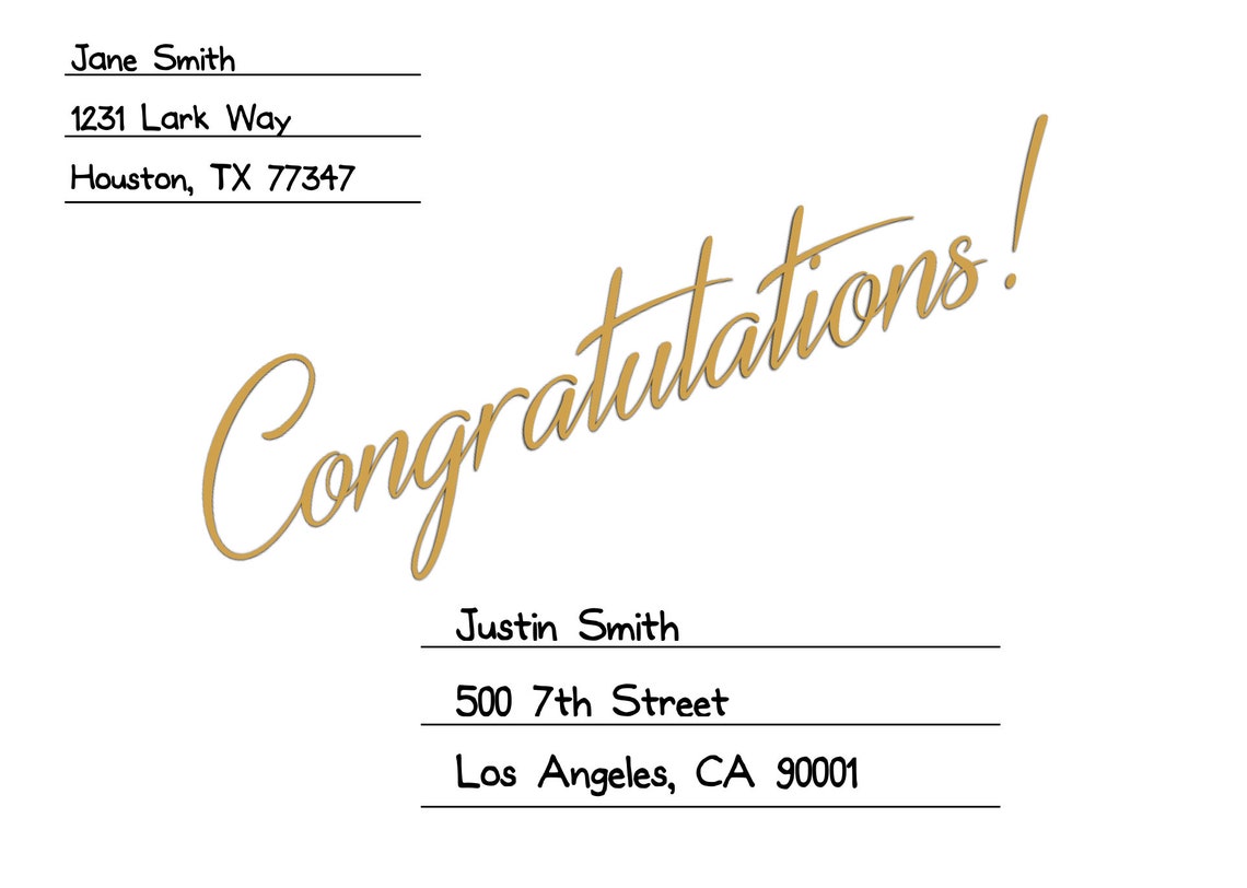 Congrats Address Label for Shipping Box / Congratulations - Etsy