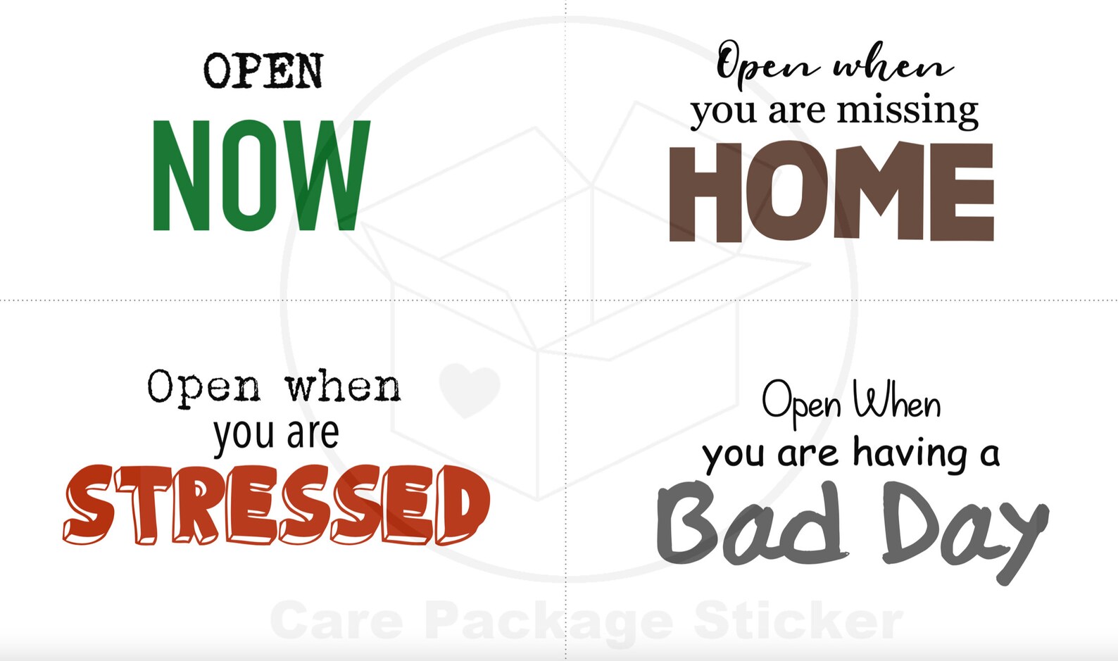 12 Open When Letter Label Stickers / Long Distance College - Etsy Canada