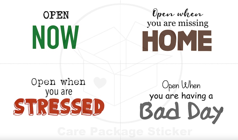 12 Open When Letter Label Stickers / Long Distance College - Etsy Canada