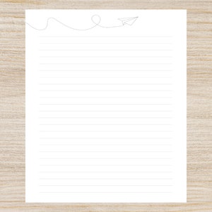 Paper Airplane Stationery Printable Template / Letter Note Paper A4 A5 ...