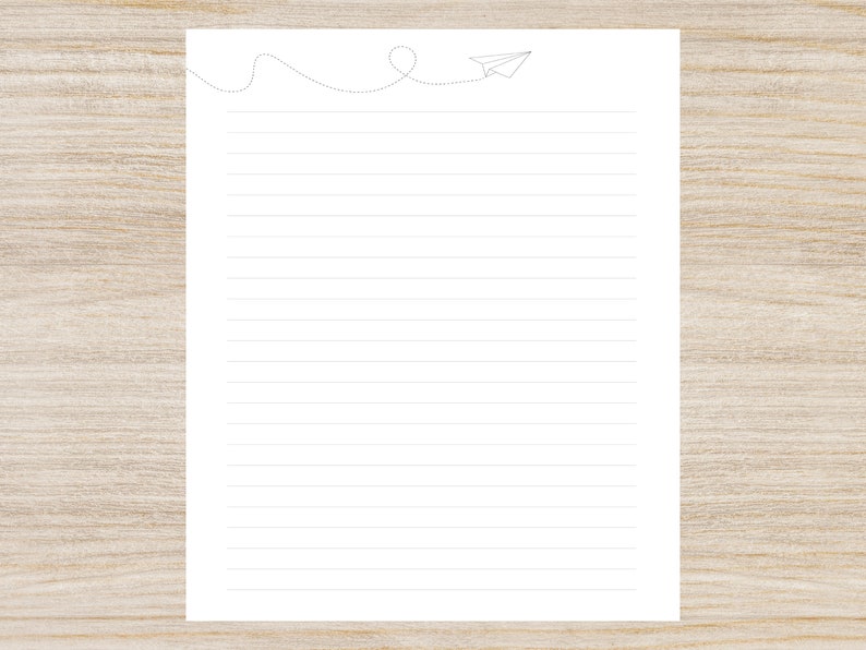 Paper Airplane Stationery Printable Template / Letter Note - Etsy