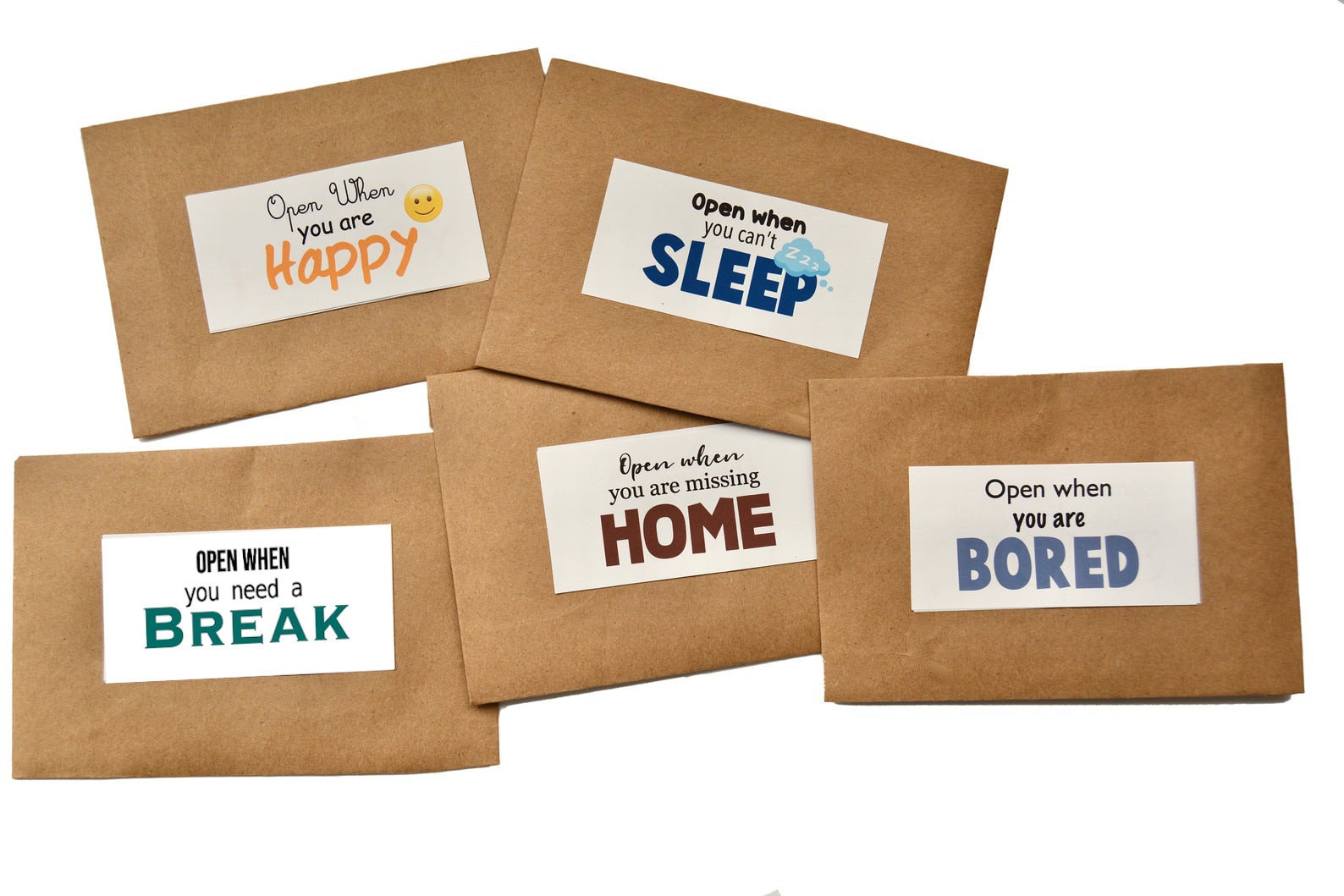 12 Open When Letter Label Stickers / Long Distance College Student Gift ...