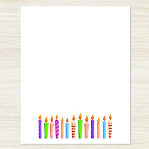 Printable Birthday Stationery Template / Note A4 A5 8.5" X 11" Letter ...