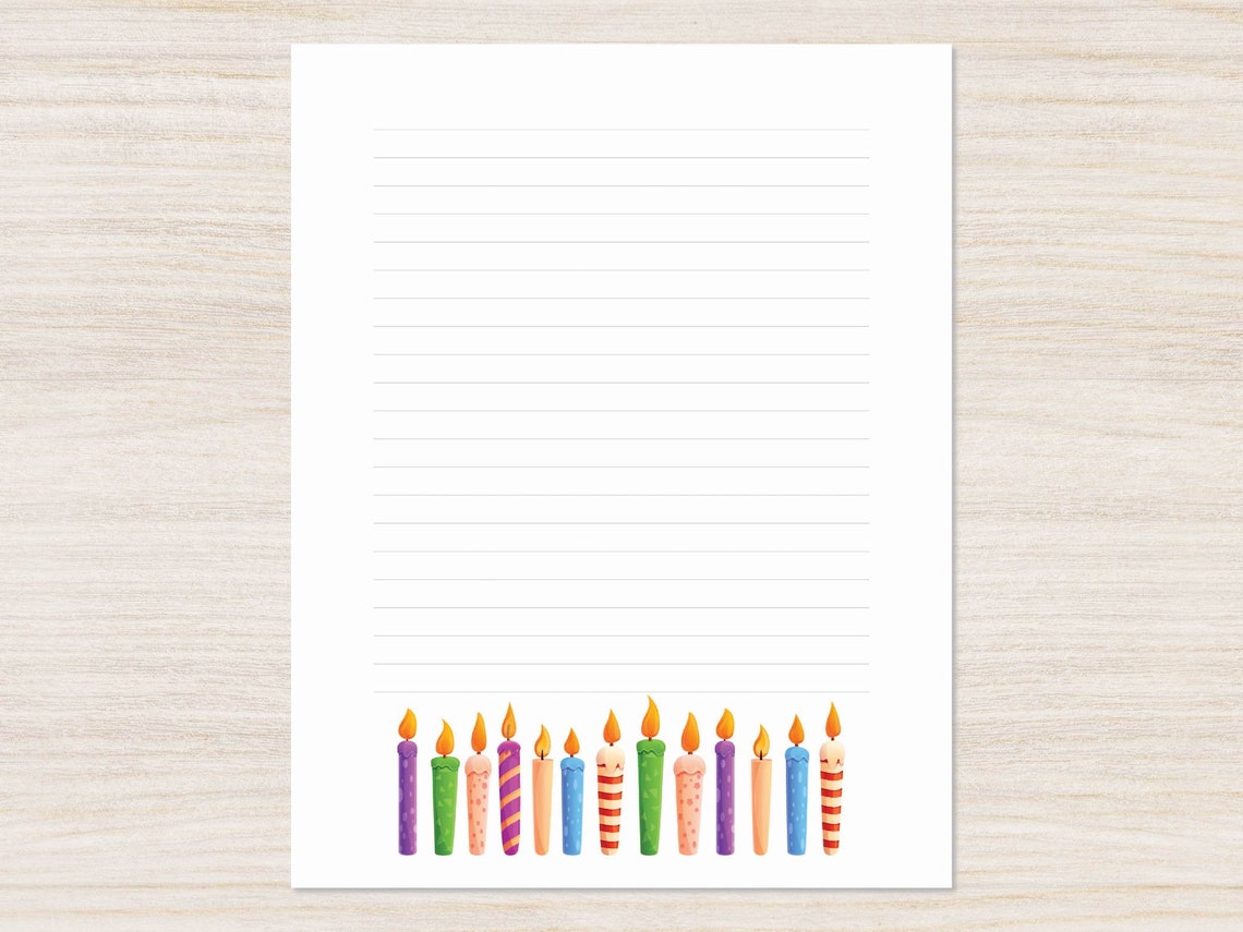 Printable Birthday Stationery Template / Note A4 A5 8.5 - Etsy