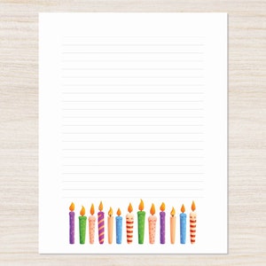 Printable Birthday Stationery Template / Note A4 A5 8.5" X 11" Letter ...