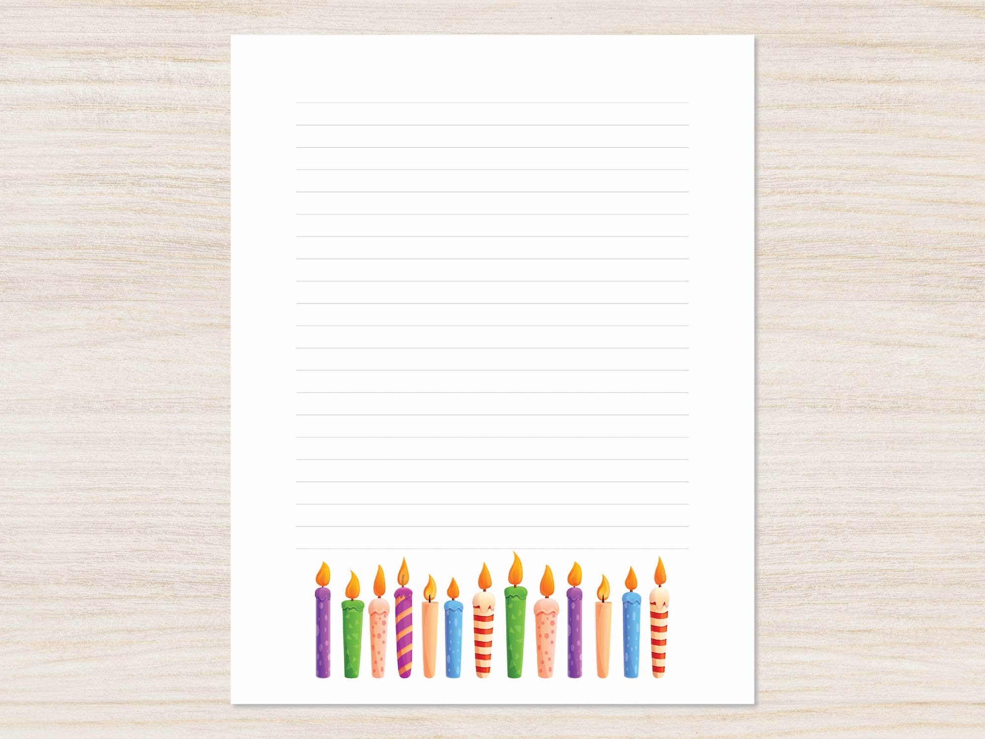 Printable Birthday Stationery Template / Note A4 A5 8.5 - Etsy