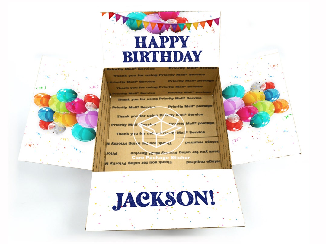 Birthday Care Package With Name / Custom Birthday Box for Friend ...