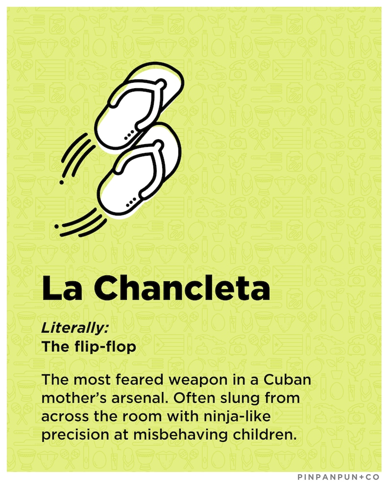 Chancleta Digital Print (based on Pin Pan Pun and Other Cubanisms) - Etsy