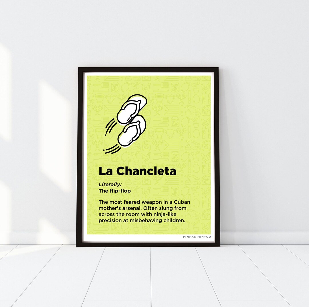 Chancleta Digital Print (based on Pin Pan Pun and Other Cubanisms) - Etsy