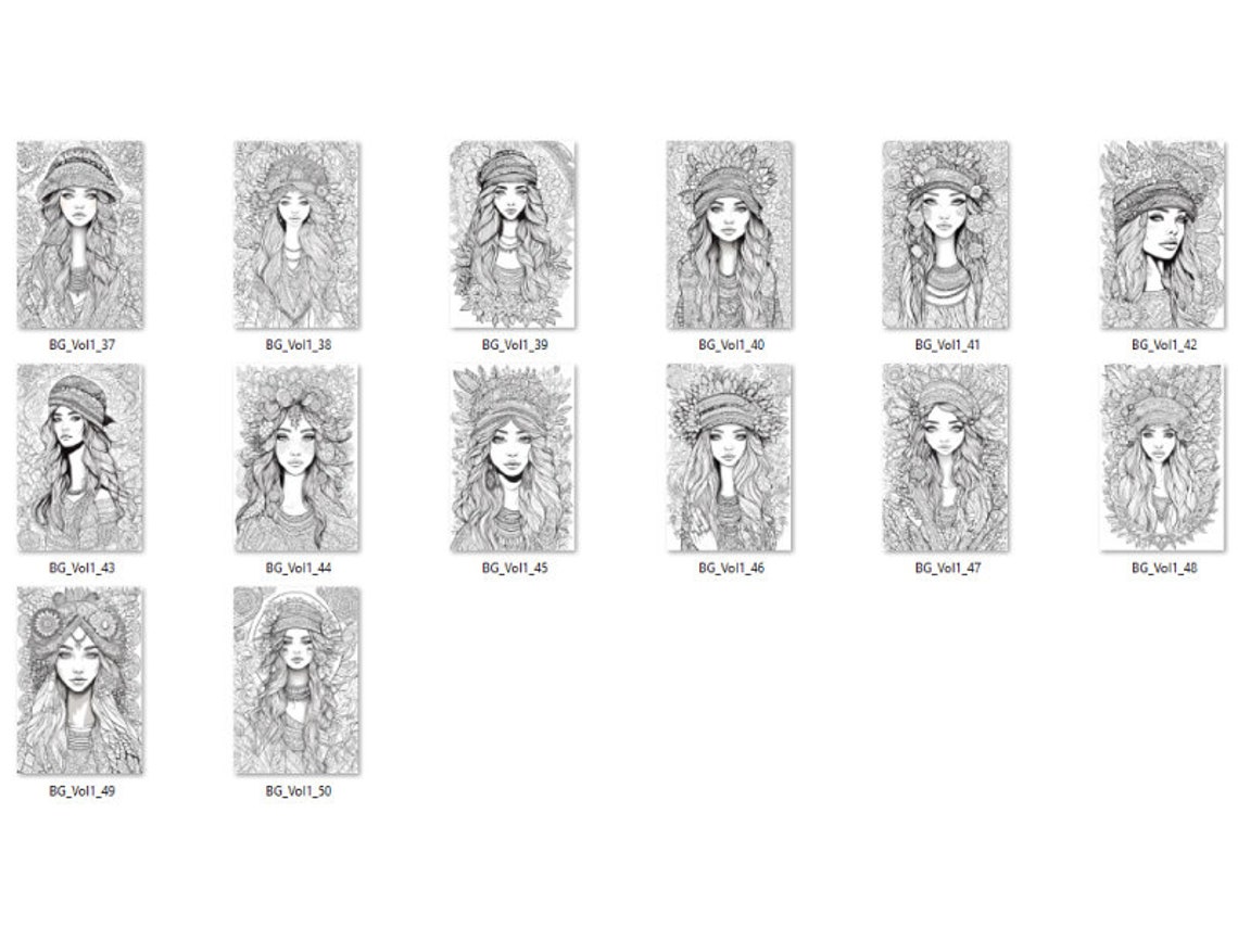 50 Pages Boho Girl Coloring Pages Embrace Your Inner Free Spirit With ...