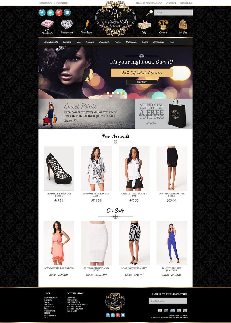 Custom Boutique E-commerce Website Design. Fashion, Clothes, Beauty ...