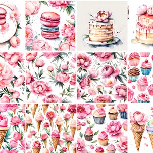 50 Digital Pink Watercolor Graphics - Instant Download for Creative ...