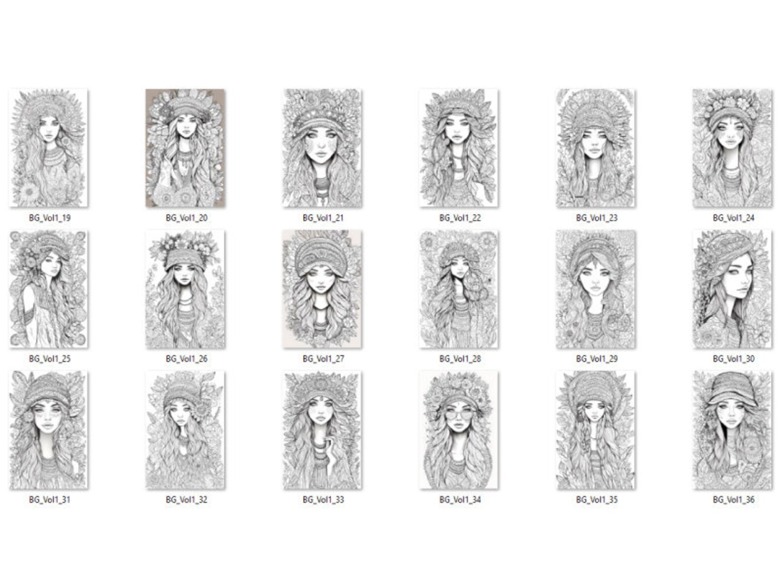 50 Pages Boho Girl Coloring Pages Embrace Your Inner Free Spirit With ...