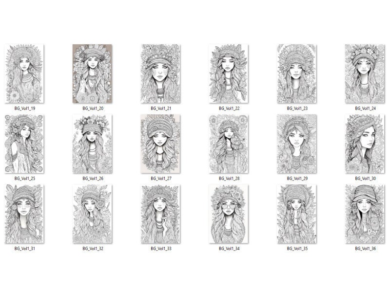 50 Pages Boho Girl Coloring Pages Embrace Your Inner Free Spirit With ...