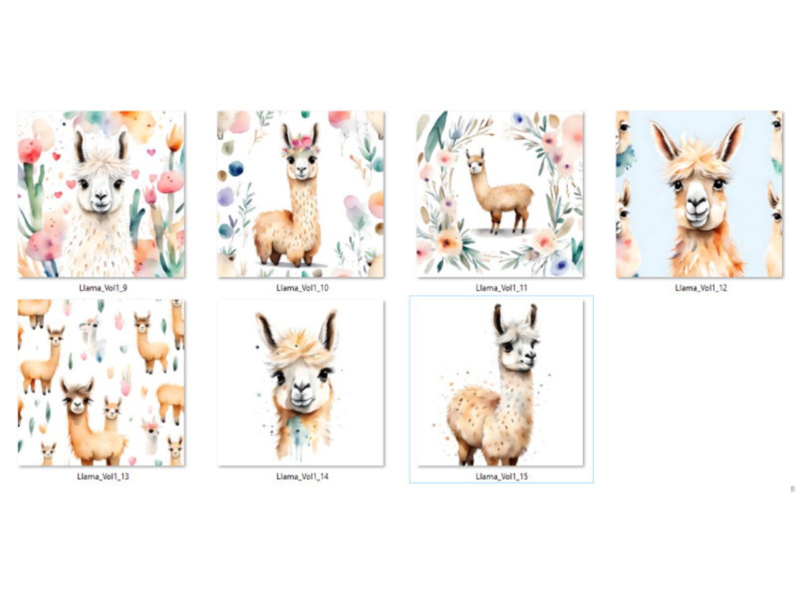 15 Adorable Llama Watercolor Digital Illustrations - Whimsical Charm in ...